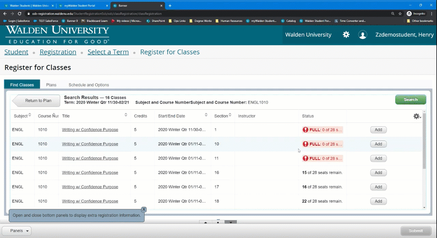Walden | Degree Works | Self-Registration